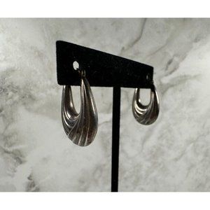 Estate | Jewelry | Sterling Silver Puffy Oval Hoop Earrings Vintage ...
